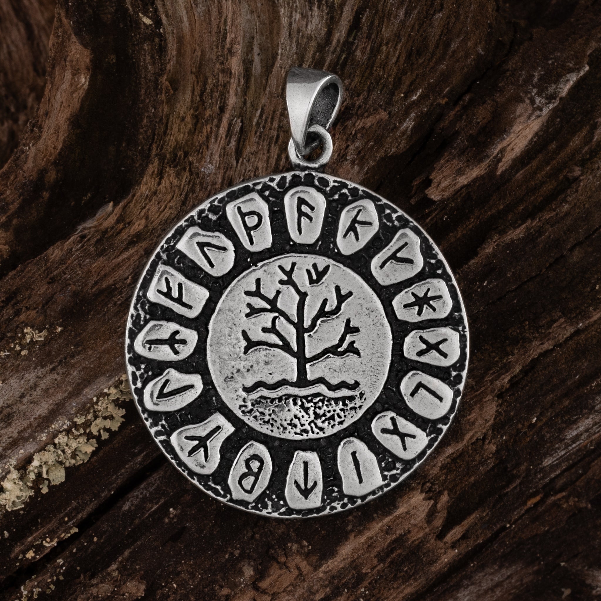 Runic Yggdrasil Amulet, Silver – Grimfrost Intl