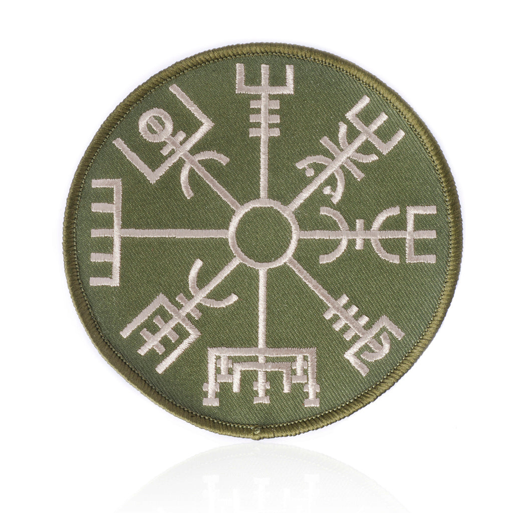 Vegvisir Patch, Embroidered, Army Green – Grimfrost Intl