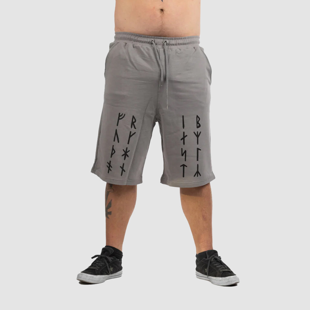 Premium Sweatshorts, Futhark, Grey – Grimfrost Intl
